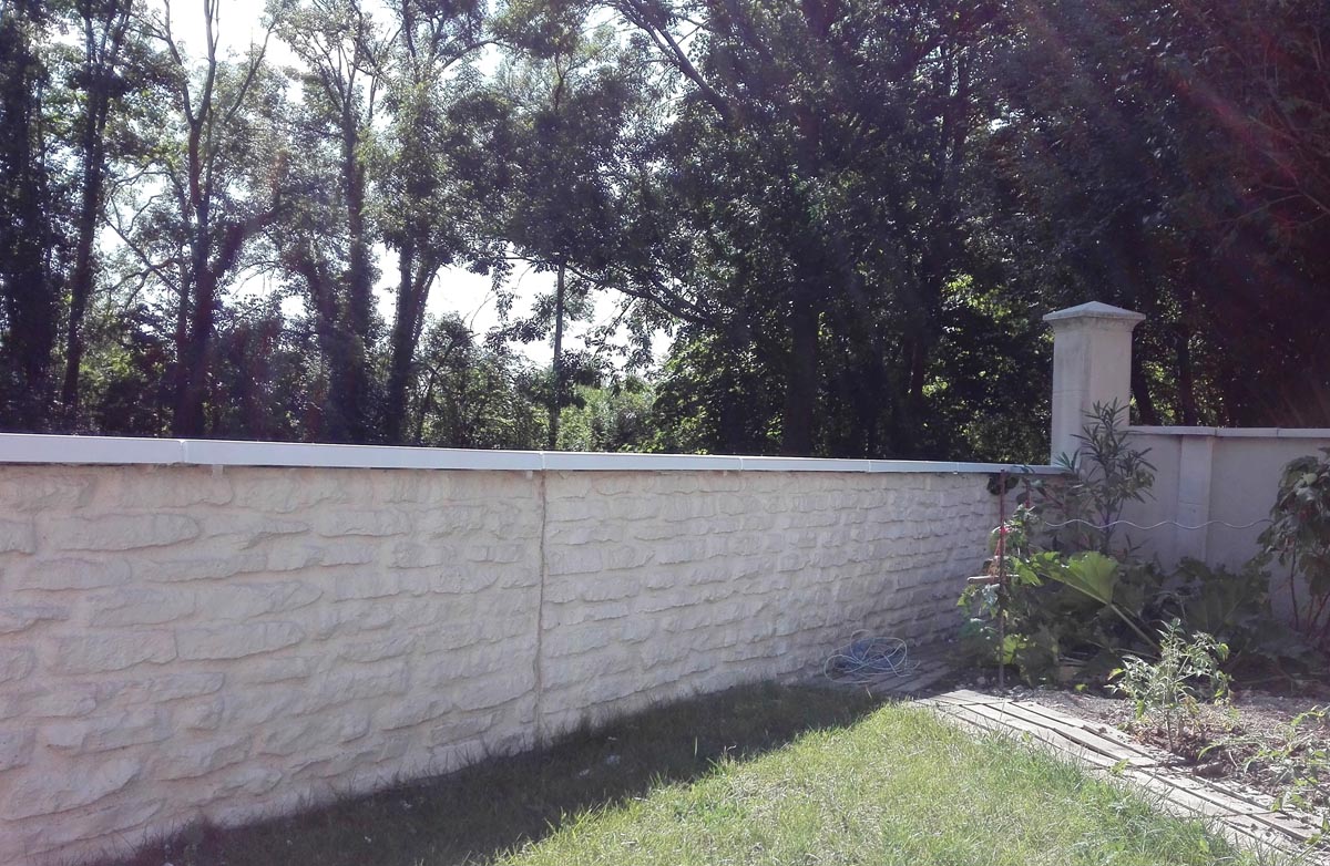 Couvertine béton plate grise blanche 1 m (couvre-mur, dessus de muret)