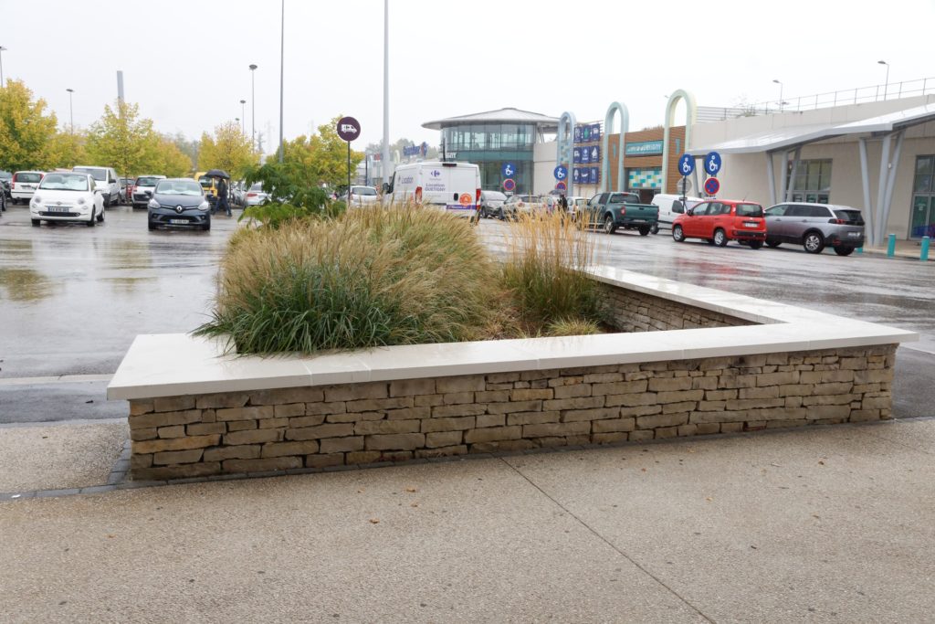 Couvertine béton plate grise blanche 1 m (couvre-mur, dessus de muret)